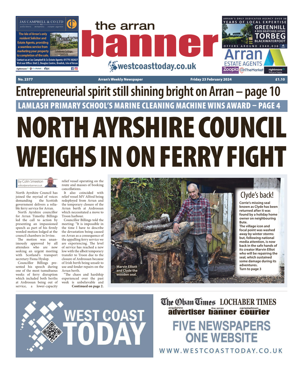 West Coast Today - Digital Editions Channel - Arran Banner 23 February 2024