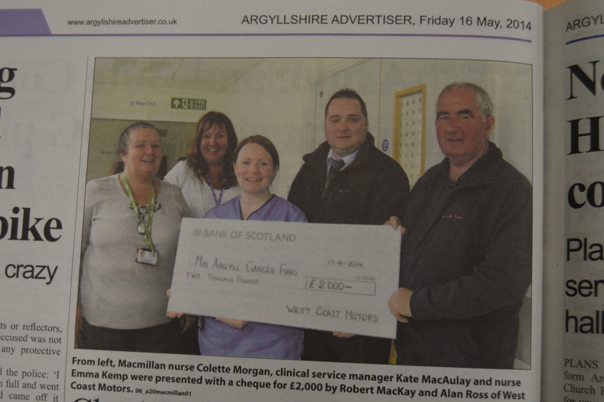 West Coast Today - Media Library - 2014: From left, Macmillan nurse ...