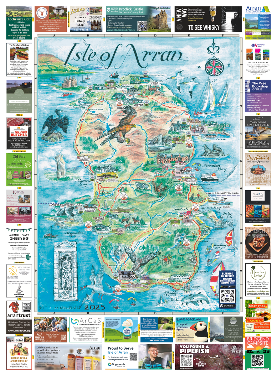 West Coast Today - Free Editions - Scottish Maps - Isle of Arran Map 2025