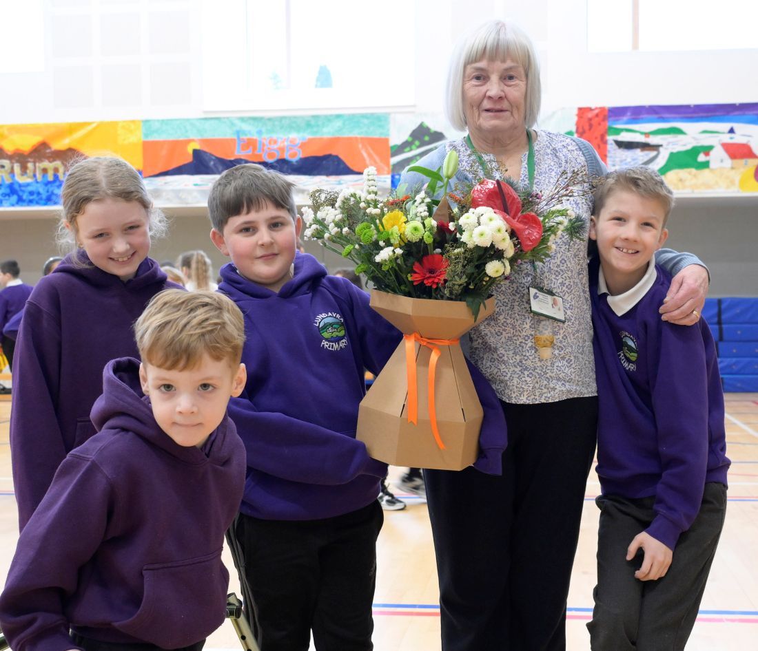 West Coast Today - News - Lundavra pupils bid a fond farewell to Mrs Dodds.